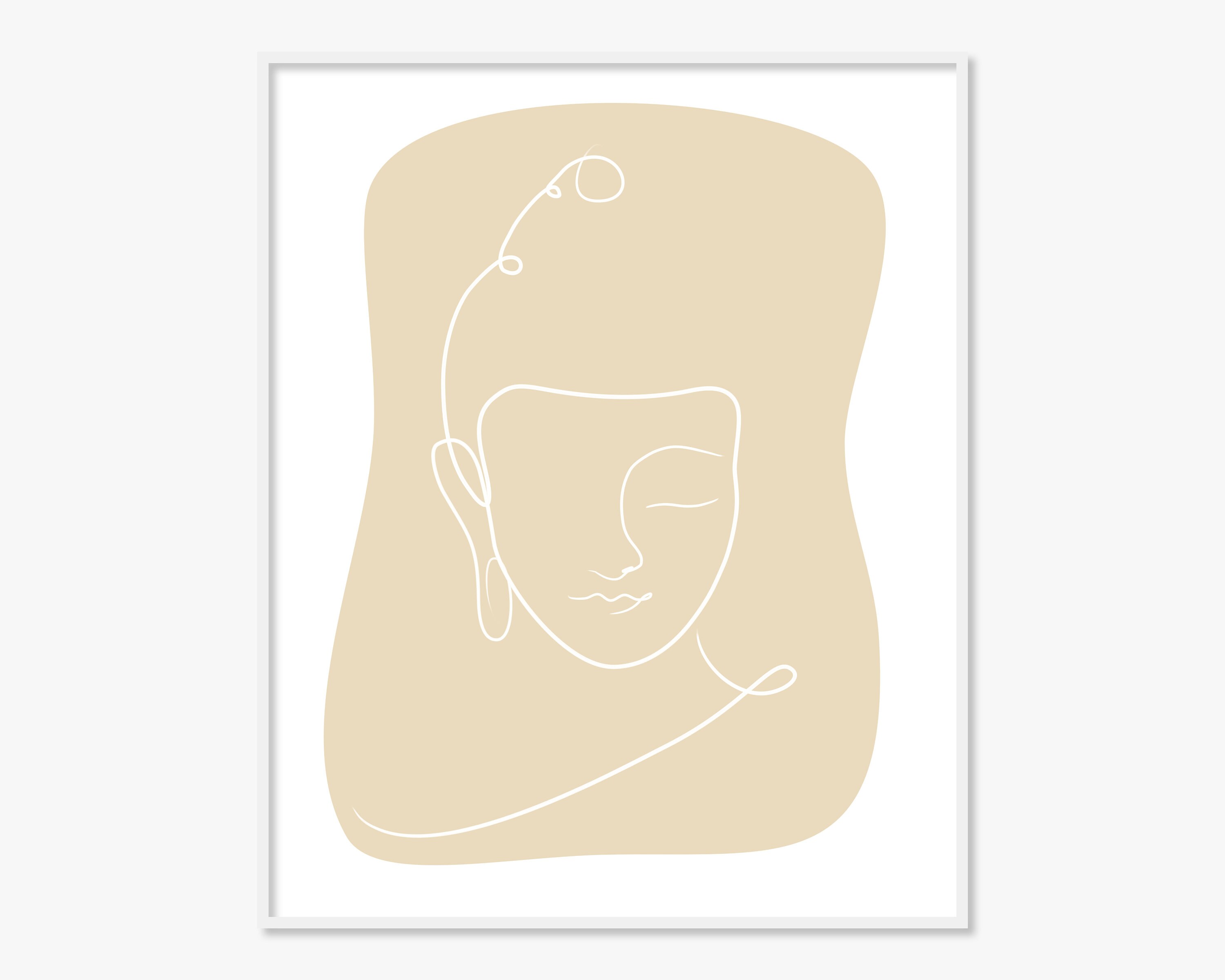 PRINTABLE Buddha One Line Art Drawing, Buddha Minimalistic Print ...