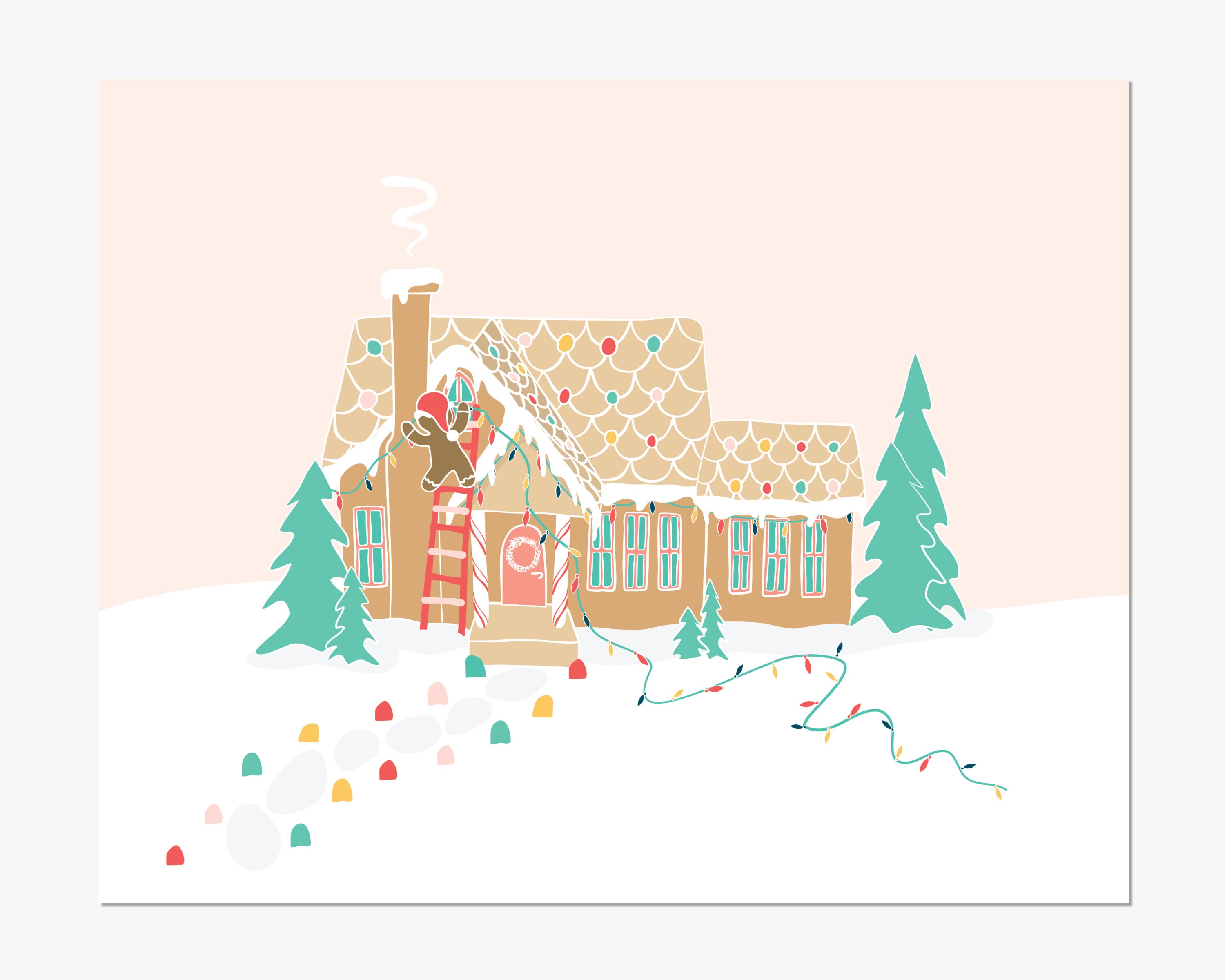 PRINTABLE Gingerbread House Print, Home Decor Prints, Winter Wall Art ...
