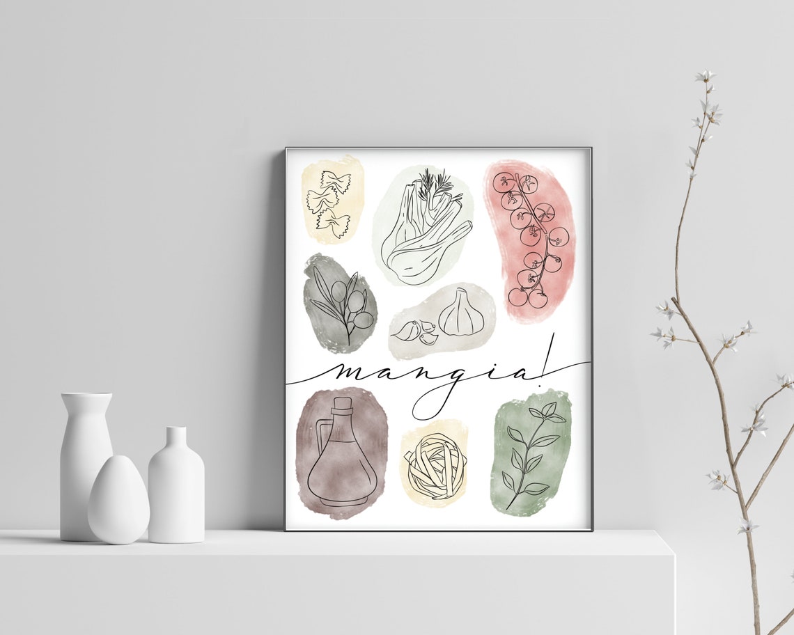 PRINTABLE Eat Italian Kitchen Digital Print Wall Art Poster - Etsy