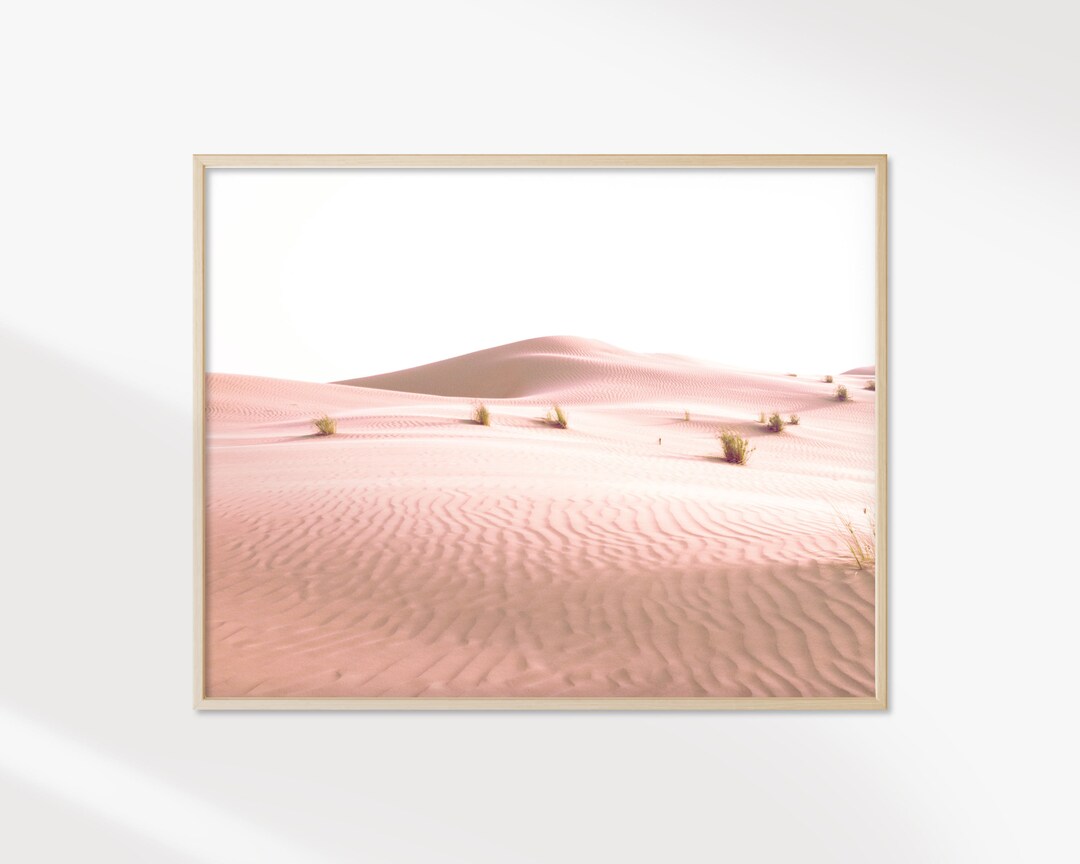 PRINTABLE Boho Landscape Print, Pink Desert Art for Dining Room ...