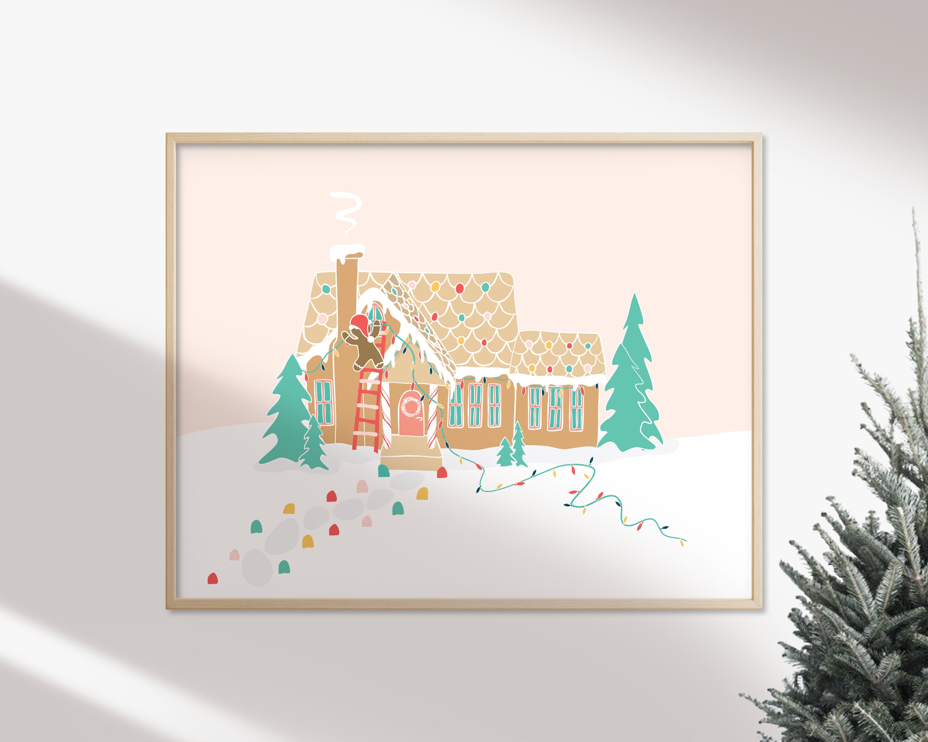 PRINTABLE Gingerbread House Print, Home Decor Prints, Winter Wall Art ...