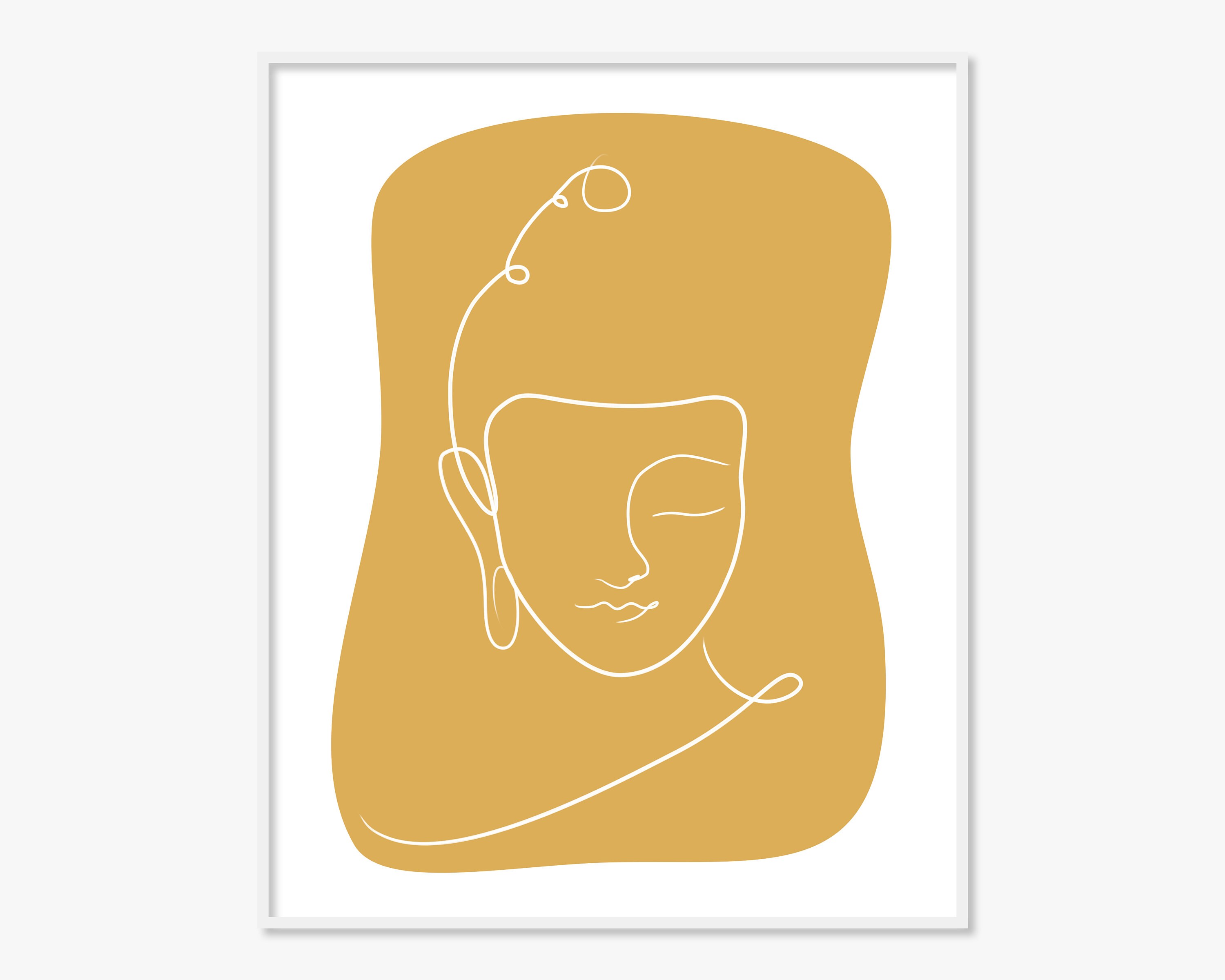 PRINTABLE Buddha One Line Art Drawing, Buddha Minimalistic Print ...