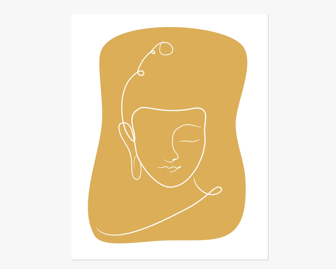PRINTABLE Buddha One Line Art Drawing, Buddha Minimalistic Print ...