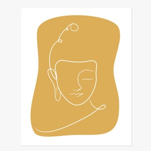 PRINTABLE Buddha One Line Art Drawing, Buddha Minimalistic Print ...