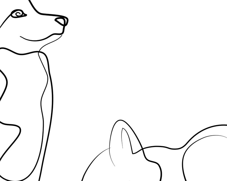 PRINTABLE Fox Line Art Cute Fox Decor for Home Animal Prints | Etsy