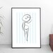 PRINTABLE Minimal Line Art Woman, Sunbathing Girl Print, Summer Wall ...