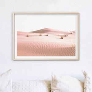PRINTABLE Boho Landscape Print, Pink Desert Art for Dining Room ...