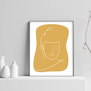 PRINTABLE Buddha One Line Art Drawing, Buddha Minimalistic Print ...