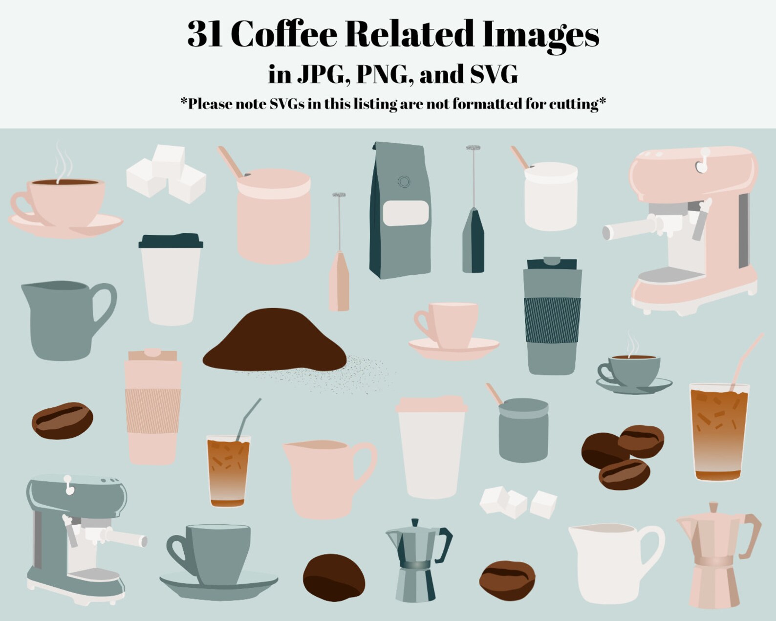 Coffee Clipart Commercial Coffee Digital Stickers Coffee | Etsy