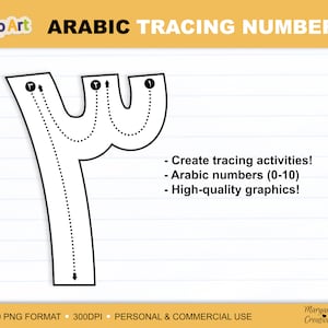 Arabic Numbers, Arabic Numeracy, Clipart, 40 Graphics , PNG, Formation ...