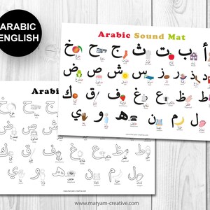 4 Arabic Alphabet Sound Mat, Arabic Letters, Phonics, Quran, Homeschool ...