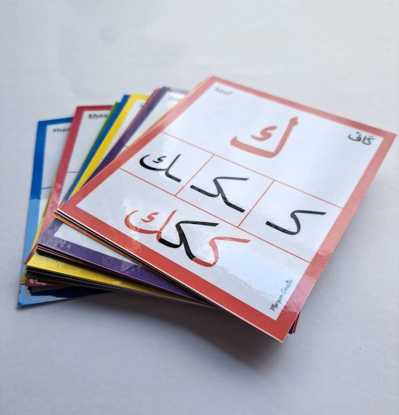 30 Arabic Flashcards Letters Positions Alphabet Letters - Etsy
