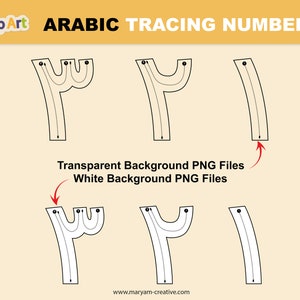 Arabic Numbers, Arabic Numeracy, Clipart, 40 Graphics , PNG, Formation ...