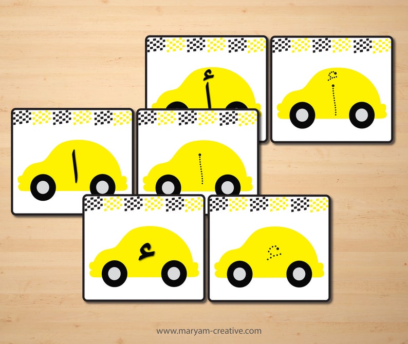 60 Arabic Alphabet Cards Trace & Identify Play Mat, Arabic Letters ...