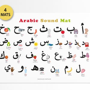 4 Arabic Alphabet Sound Mat, Arabic Letters, Phonics, Quran, Homeschool ...