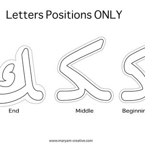 400 Arabic Letters Position Clipart , Arabic Alphabet, Tracing, Cutting ...