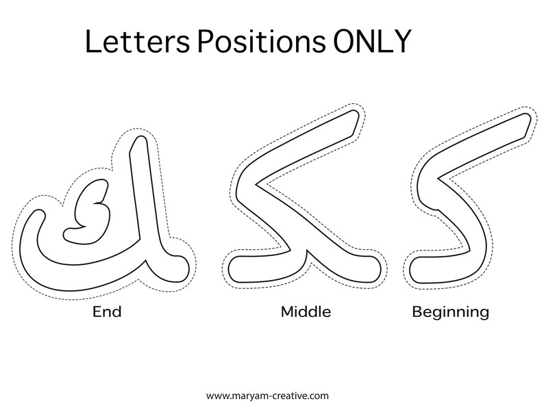 400 Arabic Letters Position Clipart , Arabic Alphabet, Tracing, Cutting ...