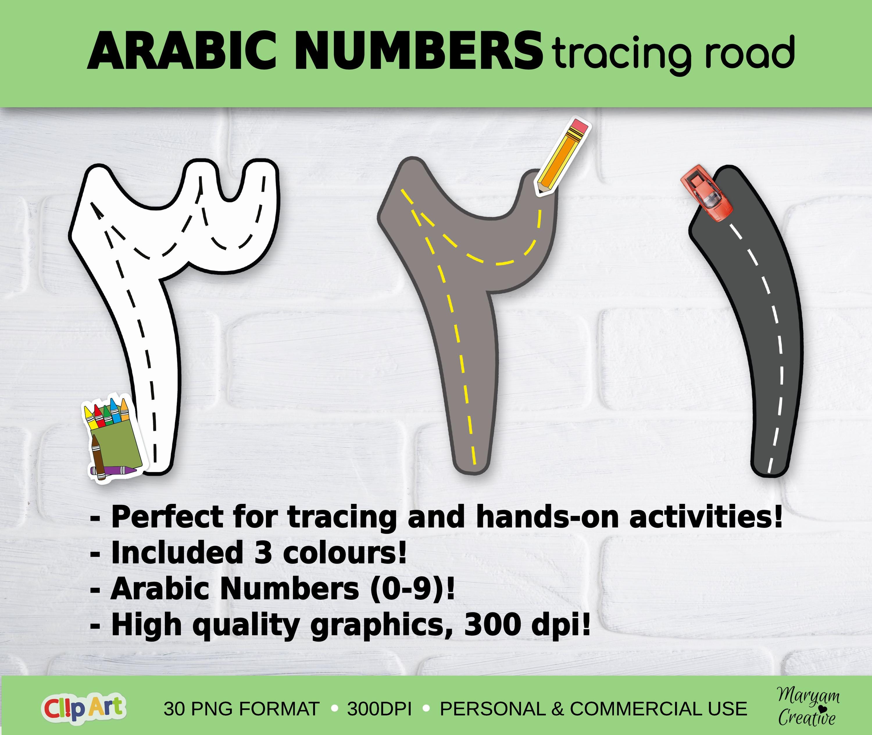 Arabic Numbers Road Clipart, 30 Graphics ,PNG Format, الارقام العربية ...