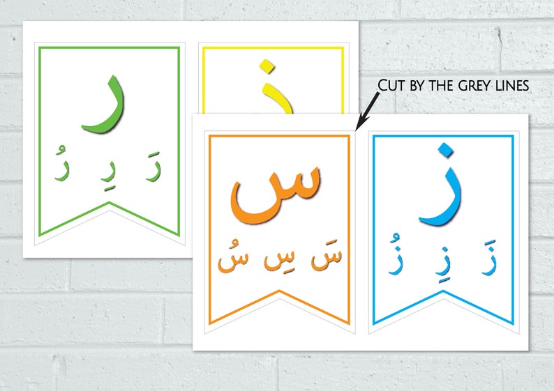 Arabic Letters and Short Vowels Banner, Harakat, الحروف العربية ...