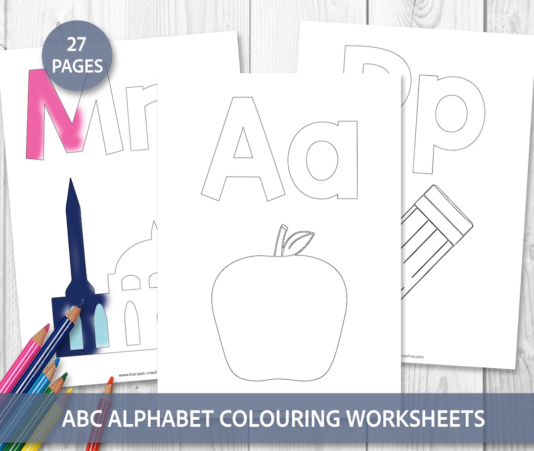 27 Alphabet ABC English Colouring Pages, Muslim Kids, Islam Kids ...