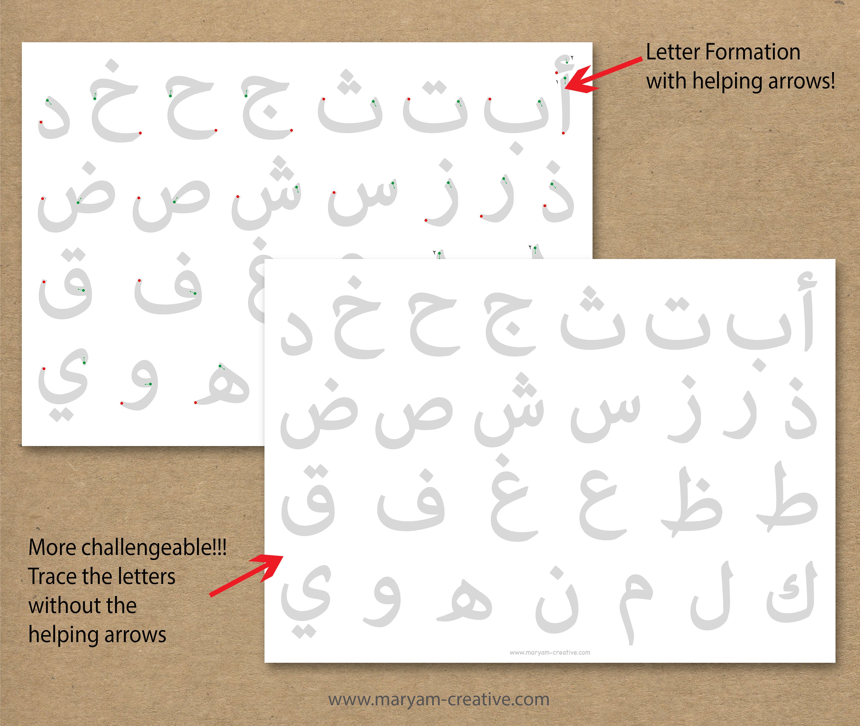 11 Arabic Alphabet Handwriting Pages Arabic Letters EYFS - Etsy