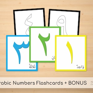 Arabic Numbers Flashcards Colourful Set, Arabic Numbers, Quran ...