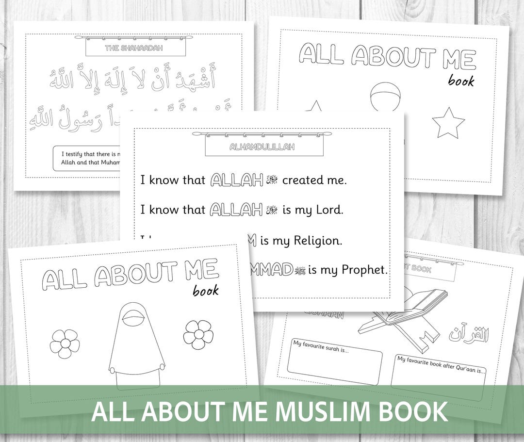 All About Me Muslim Craft Art Book, Muslim School, Islam Kids, School ...