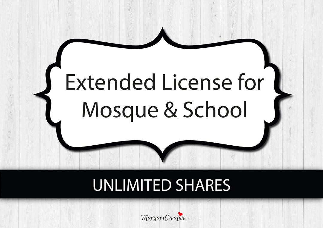Extended License for Unlimited Shares, Arabic School, Mosque, Quran ...