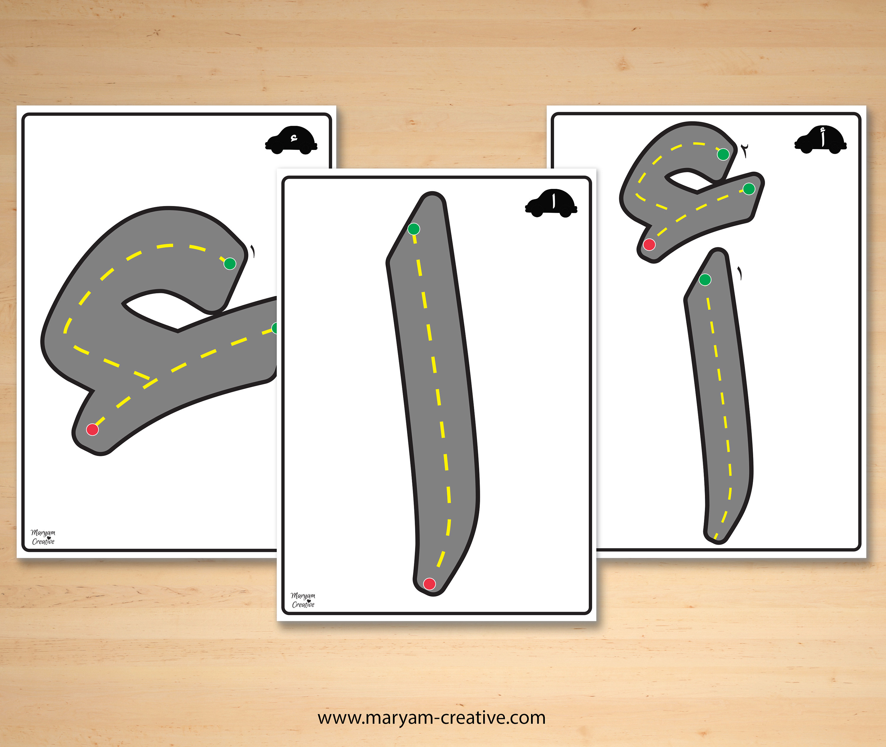 Tapis de route 60 alphabet arabe, lettres arabes, activité pratique ...