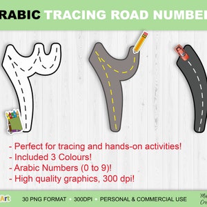 Arabic NUMBERS Road Clipart, 30 Graphics ,PNG, عربى, - Instant Download ...