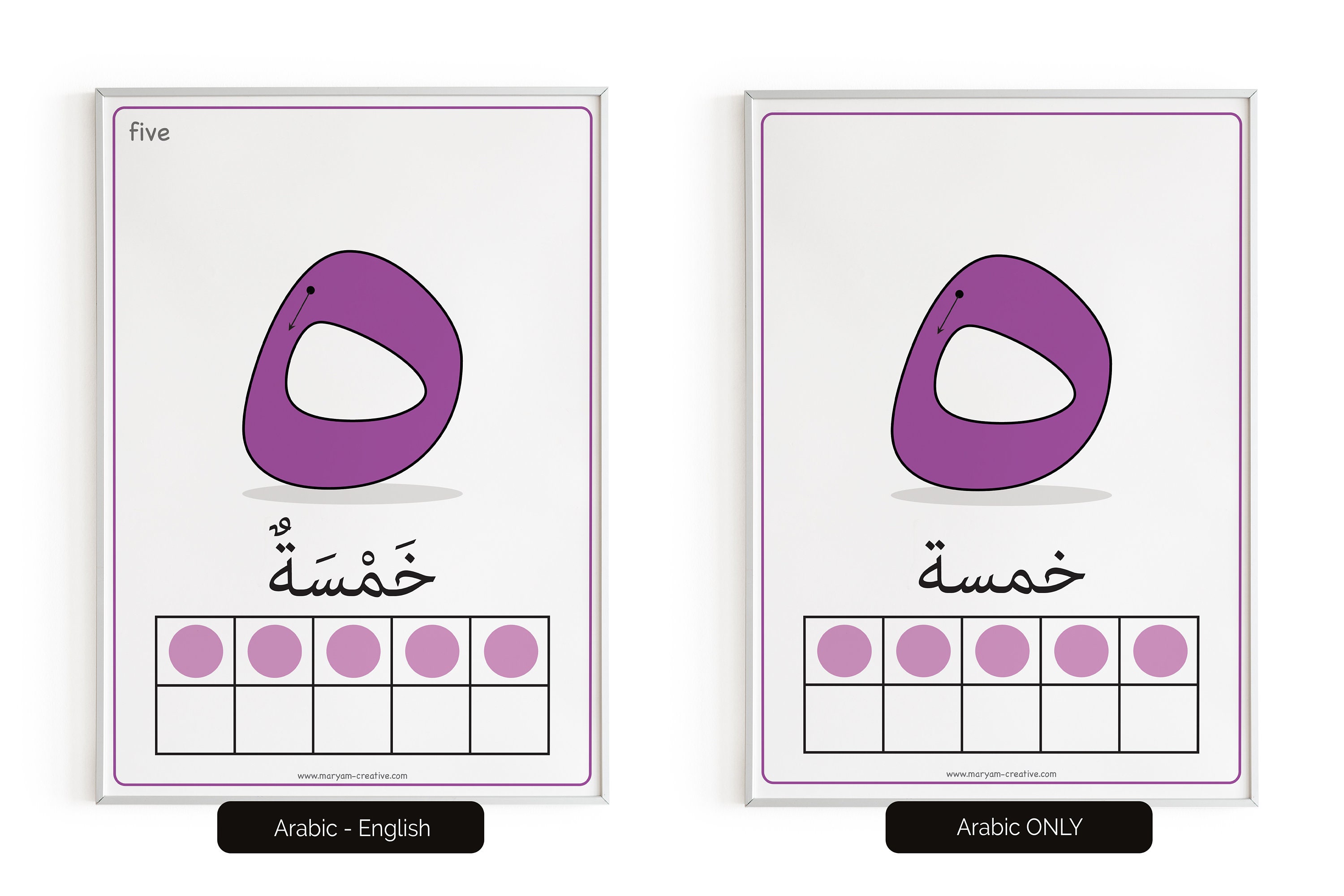 21 Arabic Numbers Chart Posters With 10 Frame Counting, PDF, Math ...