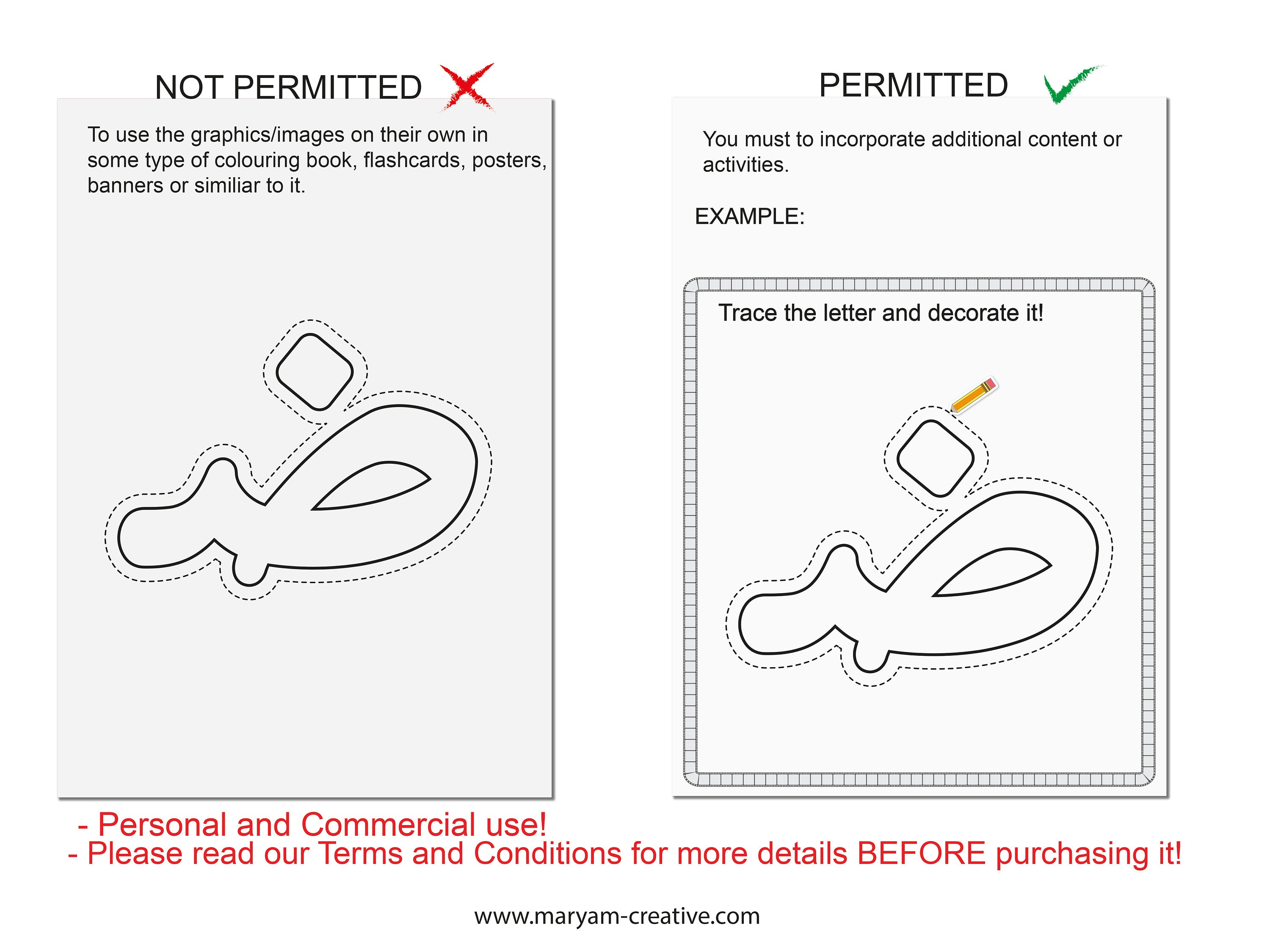 400 Arabic Letters Position Clipart , Arabic Alphabet, Tracing, Cutting ...
