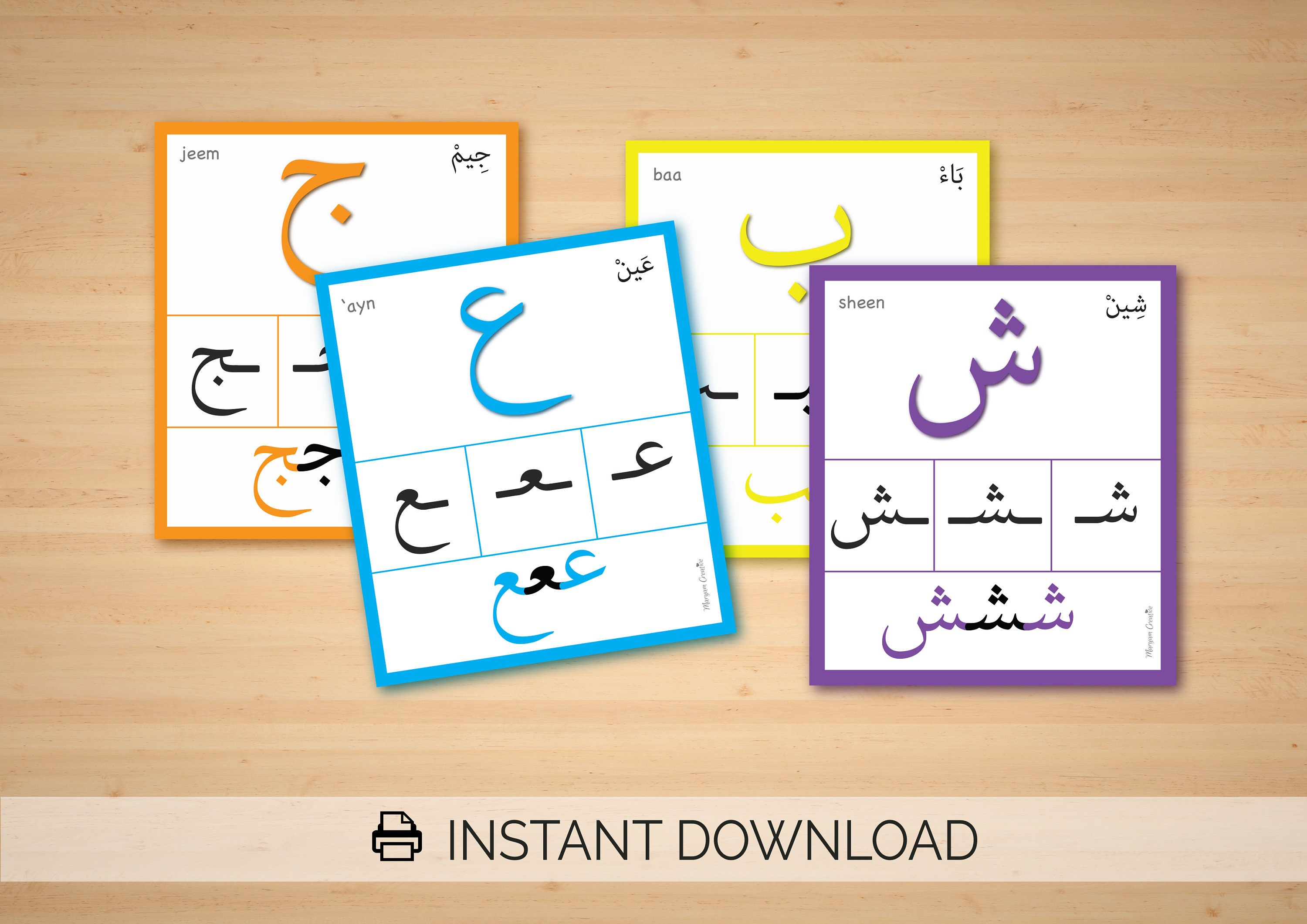30 Arabic Flashcards Letters Positions Alphabet Letters - Etsy UK