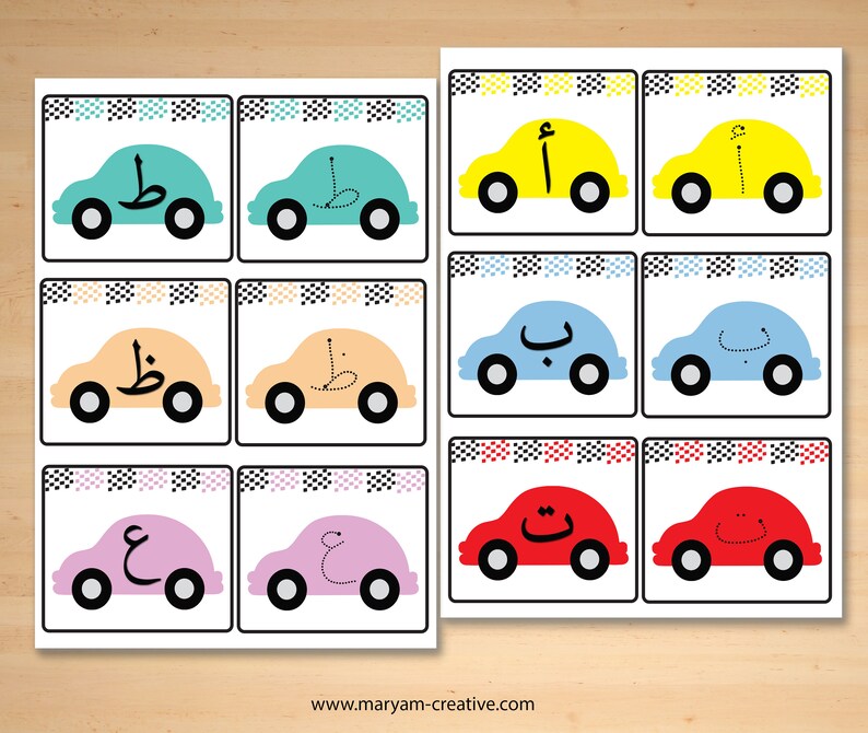 60 Arabic Alphabet Cards Trace & Identify Play Mat, Arabic Letters ...