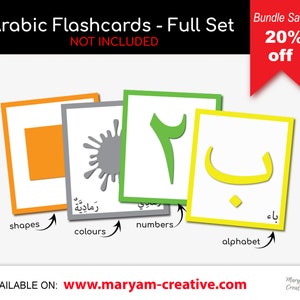Arabic Numbers Flashcards Colourful Set, Arabic Numbers, Quran ...