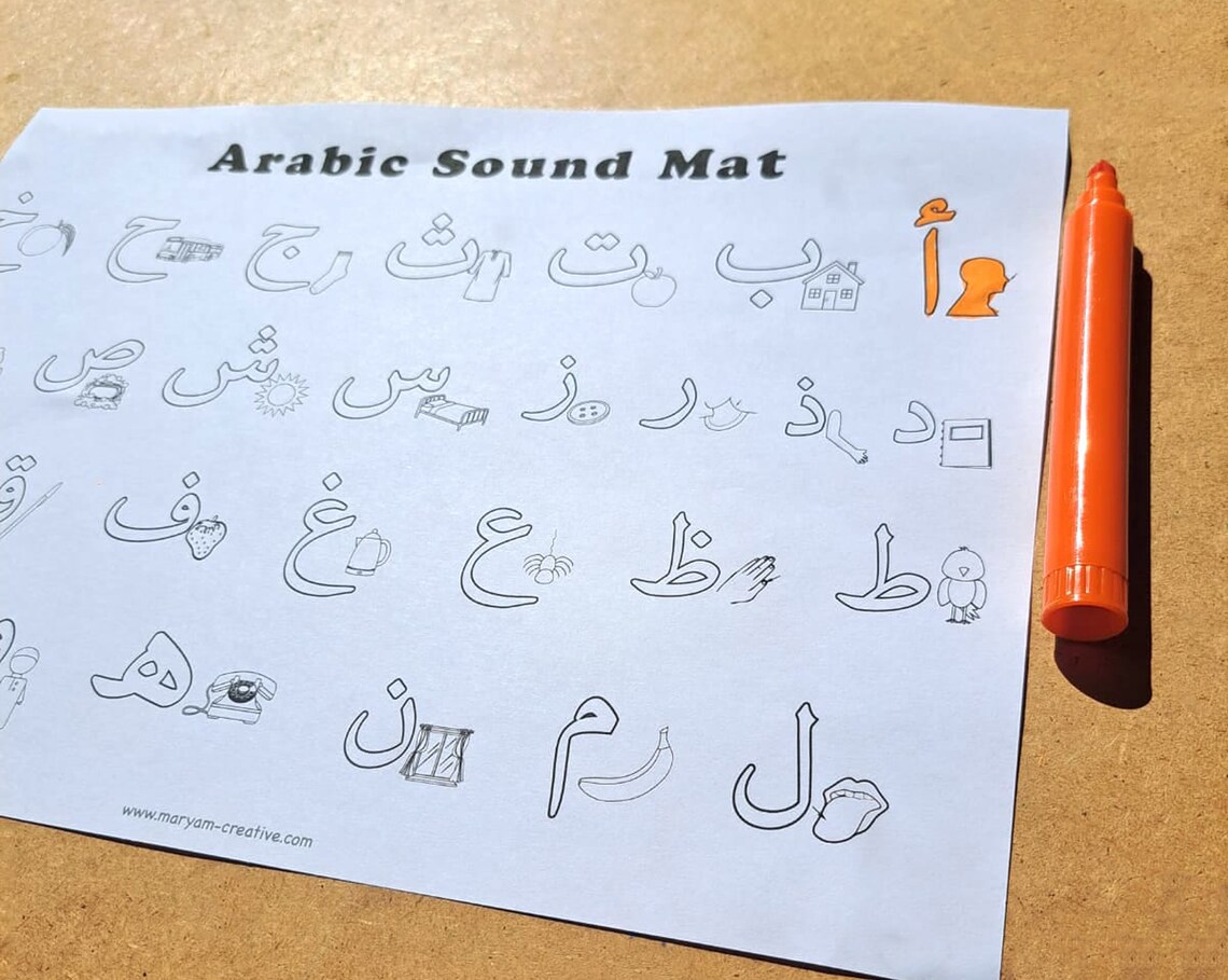 Arabic Alphabet Sound Mat, Arabic Letters, Phonics, Quran, Homeschool ...
