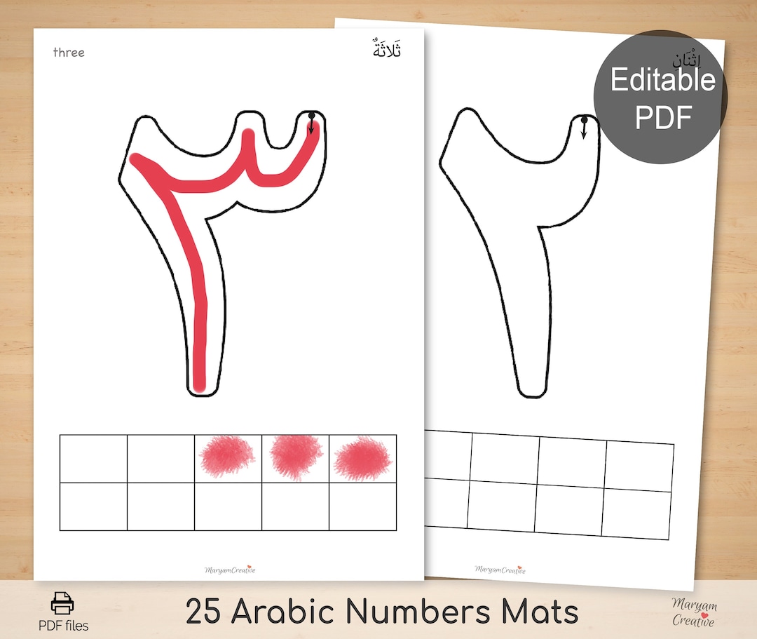 25 Arabic Numbers Simple Mats 1-10, EDITABLE, Colouring, Play Dough ...