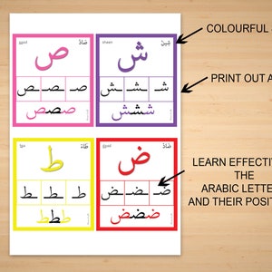 30 Arabic Flashcards Letters Positions Alphabet Letters - Etsy