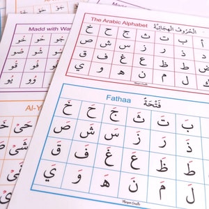 13 Arabic Reading Cards, Tajweed, Tajweed for Kids, Quran, Homeschool ...