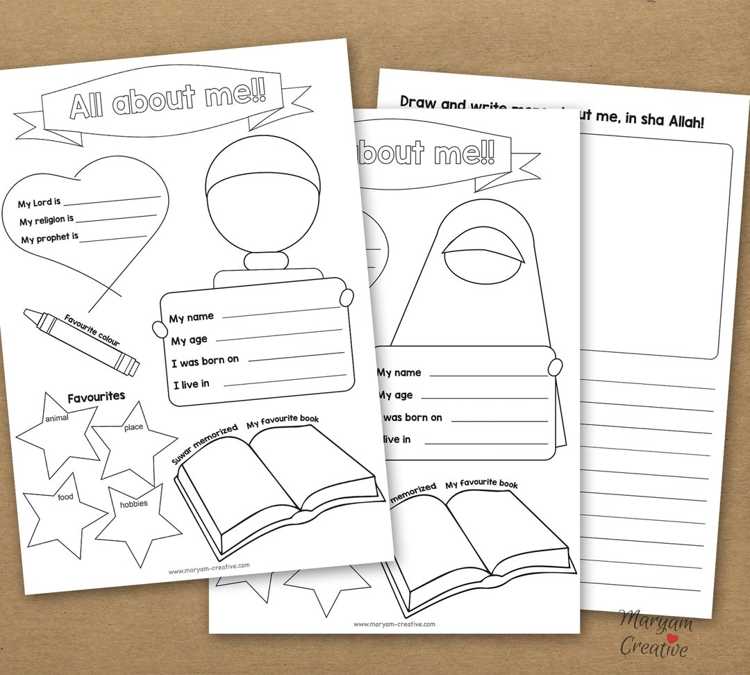 All About Me Worksheets, Islam, Muslim, EYFS, KS1, Preschool ...