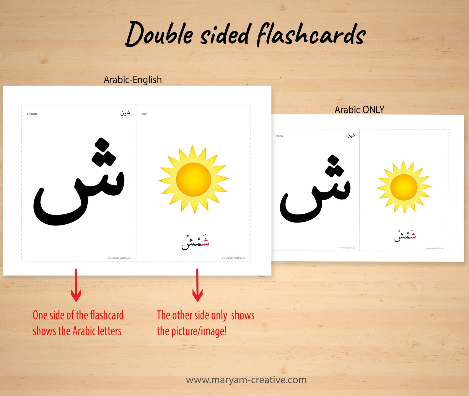 28 Arabic Letters Images Double Flashcards, Arabic Alphabet, Phonics ...