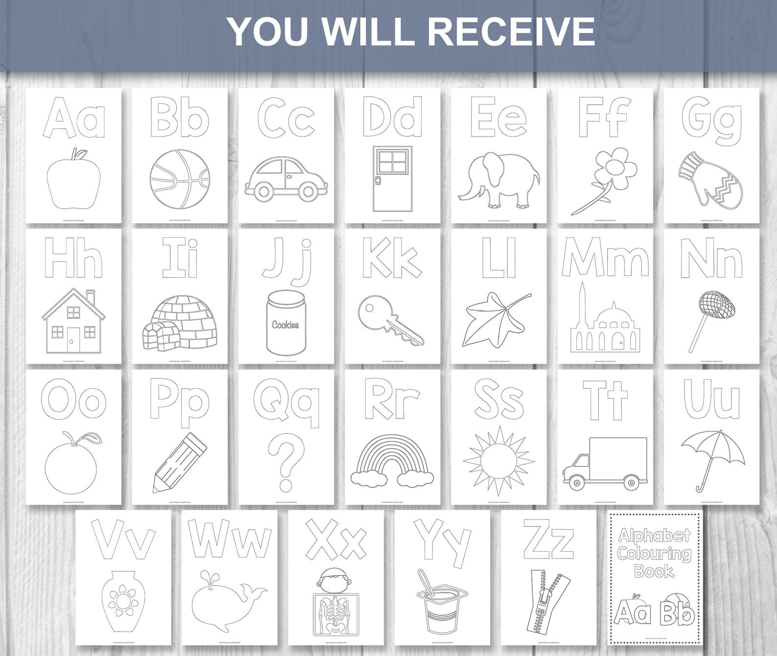 27 Alphabet ABC English Colouring Pages, Muslim Kids, Islam Kids ...