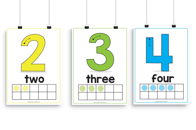 21 Numbers Chart Posters With 10 Frame Counting PDF Math - Etsy Ireland