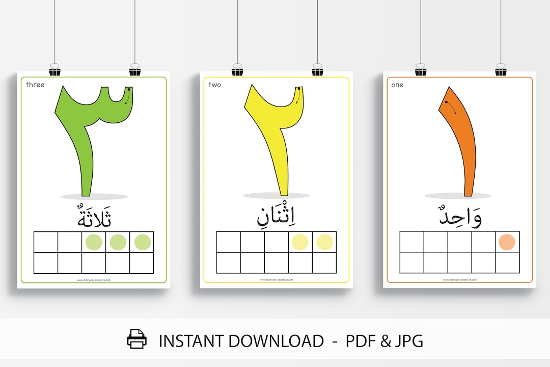 21 Arabic Numbers Chart Posters With 10 Frame Counting PDF - Etsy