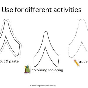 160 Arabic Numbers Colour and Cut Clipart Tracing Cutting - Etsy