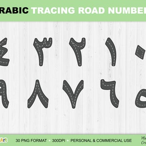 Arabic NUMBERS Road Clipart, 30 Graphics ,PNG, عربى, - Instant Download ...
