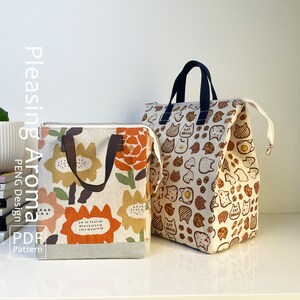 Lunch Tote With Interior Pockets Sewing Tutorials,bento Bag,insulated ...