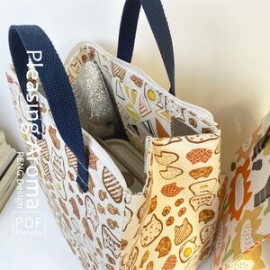 Lunch Tote With Interior Pockets Sewing Tutorials,bento Bag,insulated ...