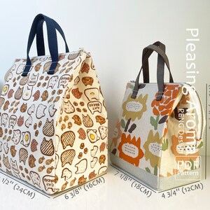 Lunch Tote With Interior Pockets Sewing Tutorials,bento Bag,insulated ...