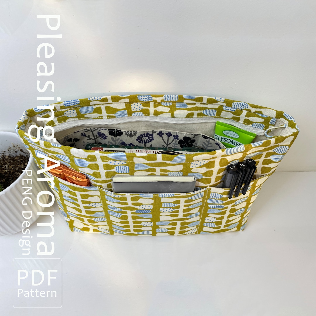 Purse Insert Sewing Pattern, Tote Organizer Sewing Tutorials, Zipper ...